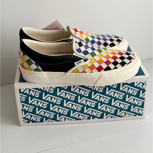 Vans | Shoes | New Vans Vault Pride Woven Checkered Leather Classic ...
